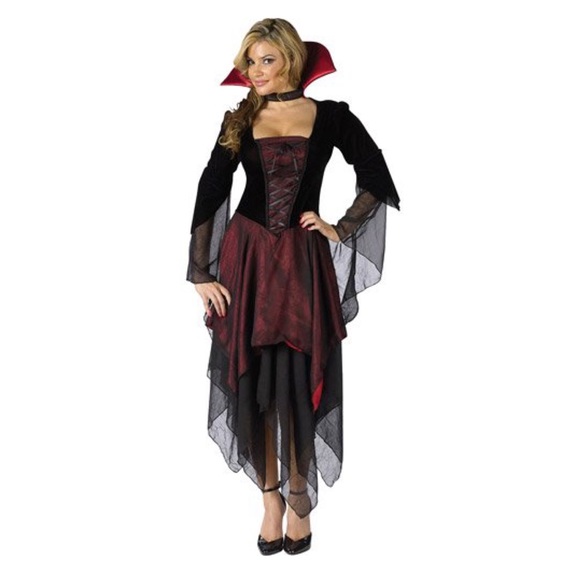 Dresses | Velvet Tiered Medieval Goth Vamp Corset Front Dress Adult ...